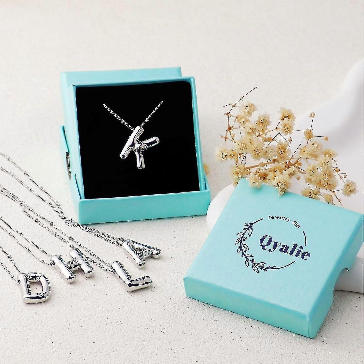 Bubble Letter Necklace Balloon Initial Necklaces For Women Girls Dainty ...