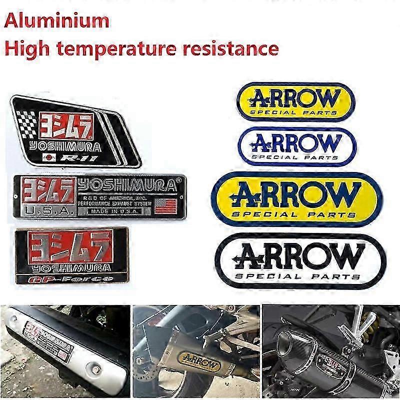 25 Items Motorcycle Exhaust Pipes Decal Vehicle Decals Aluminium 3D ...