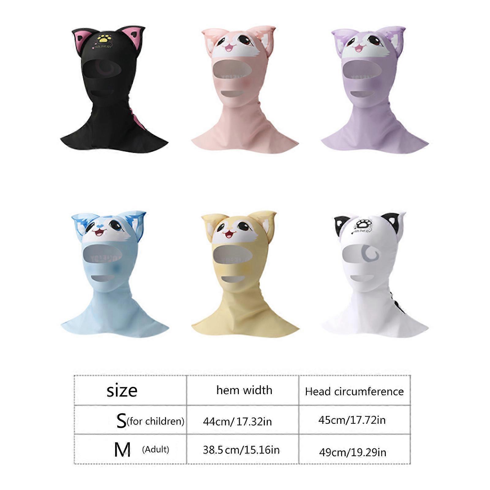 Diving Facekini Elastic Swim Caps Sun Protections Full Face Mask Head ...