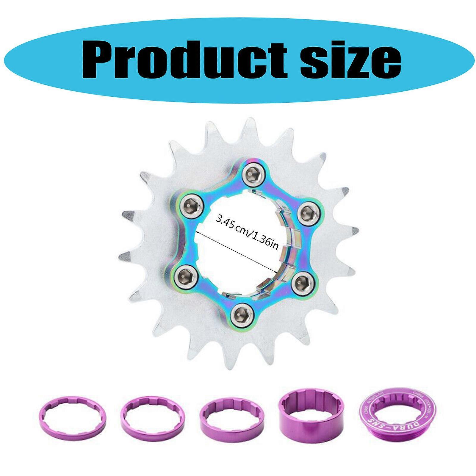 Single Speed Cassettes with Spacer and Locking Rings, 16T 18T Single ...