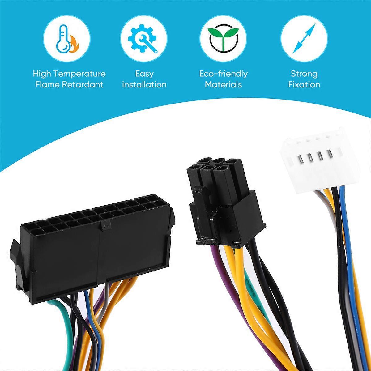 ATX Main 24Pin Female to 6Pin Male 6Pin PCI-E PSU Power Adapter Supply ...