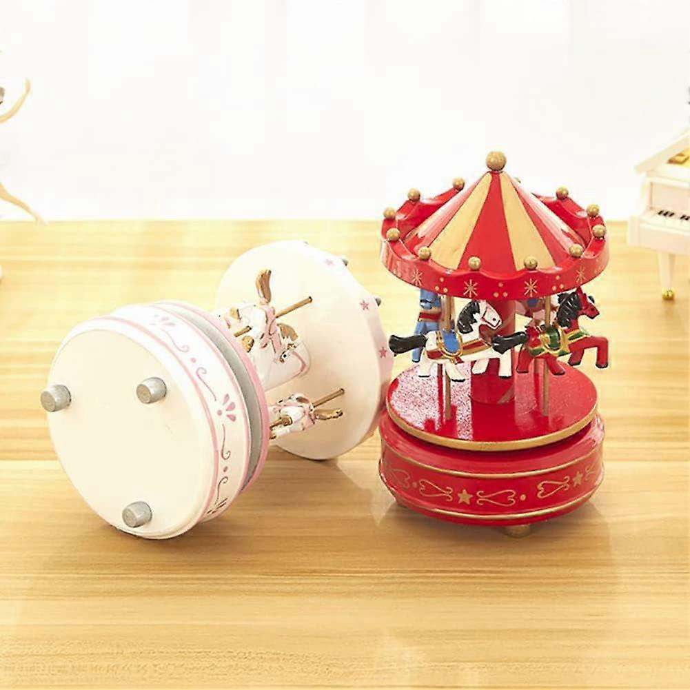 Music Box Gift Wrapped Carousel Horses Home Decorative Show Ornament ...
