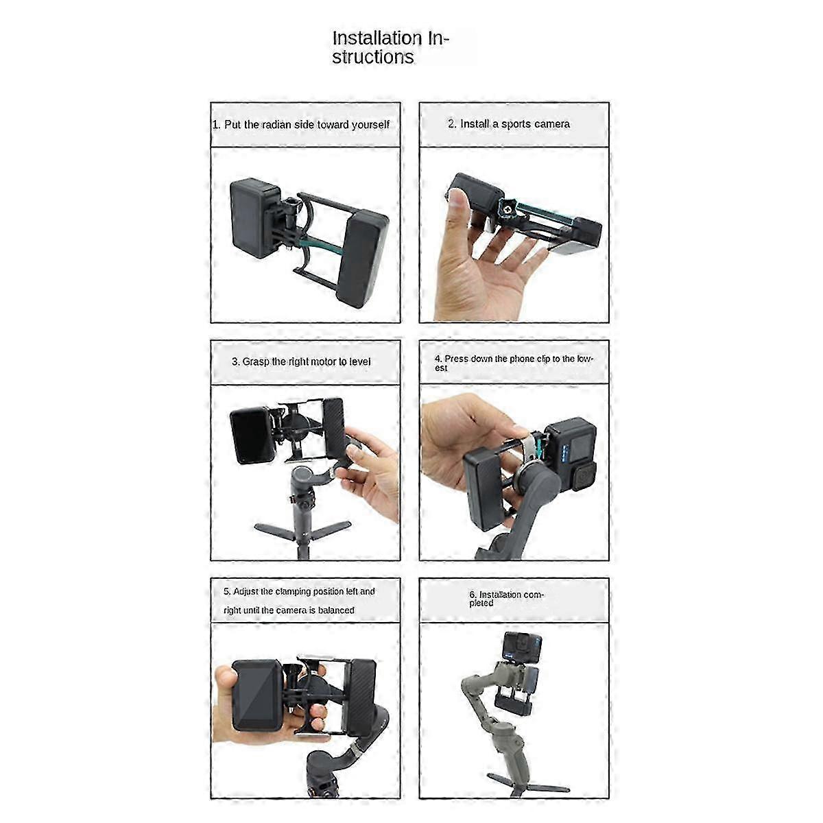 Handheld Gimbal Adapter Switch Mount Adapter for Mobile 6/5 Camera for ...