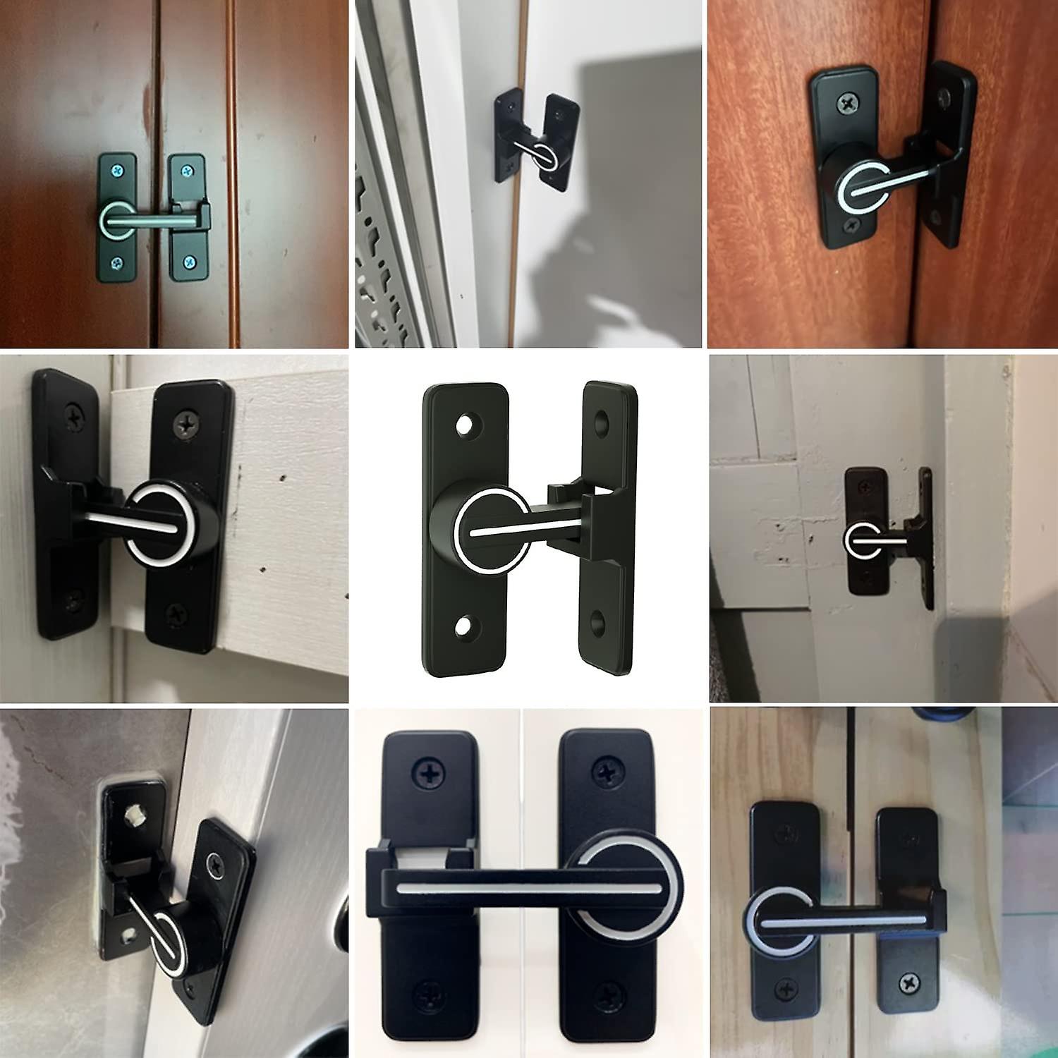 Luminous Interior Sliding Door Lock,90 Swing Door Hook Latch, Anti ...