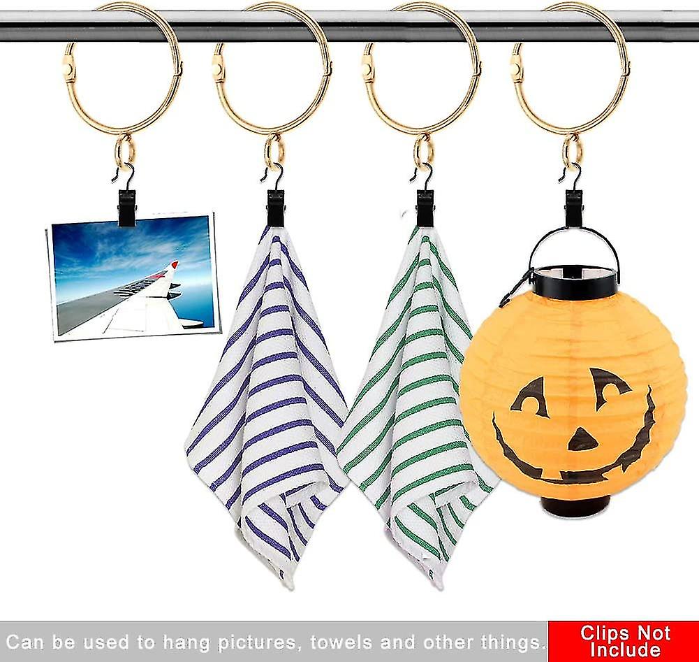 20 Pack Openable Gold Curtain Rings Open And Close Metal Rustproof ...