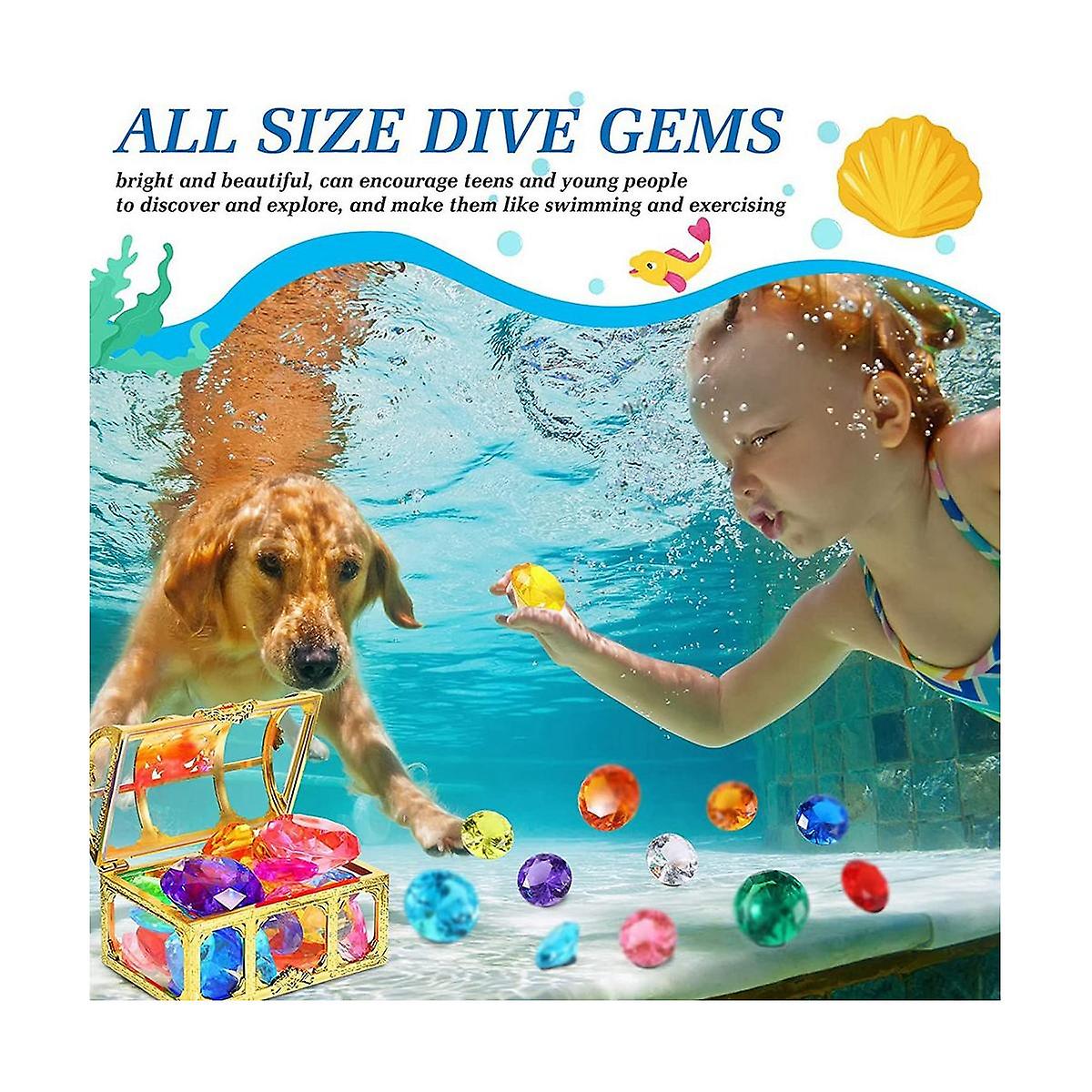 40pcs Diving Gem Pool Toys Include Colorful Diamonds Set Dive Toy ...