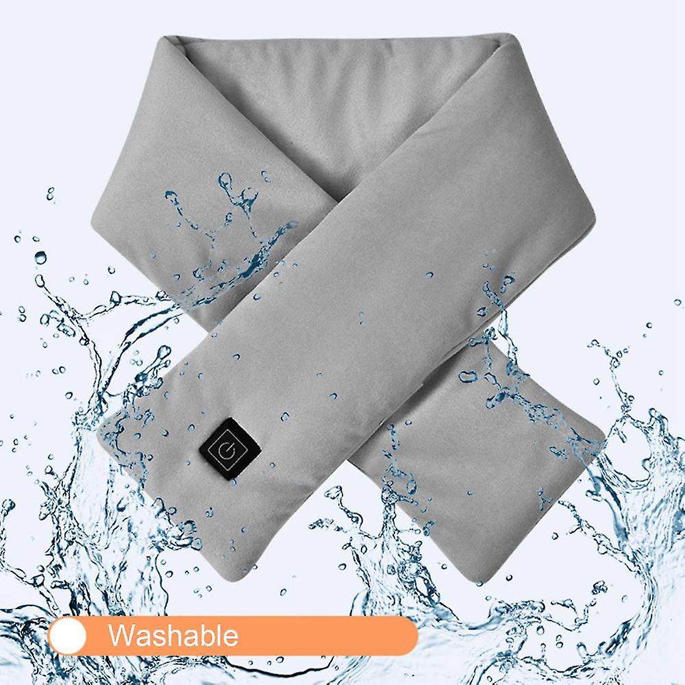 Winter Electric Heated Scarf 5v Adjustable Temperature Scarf Gray ...