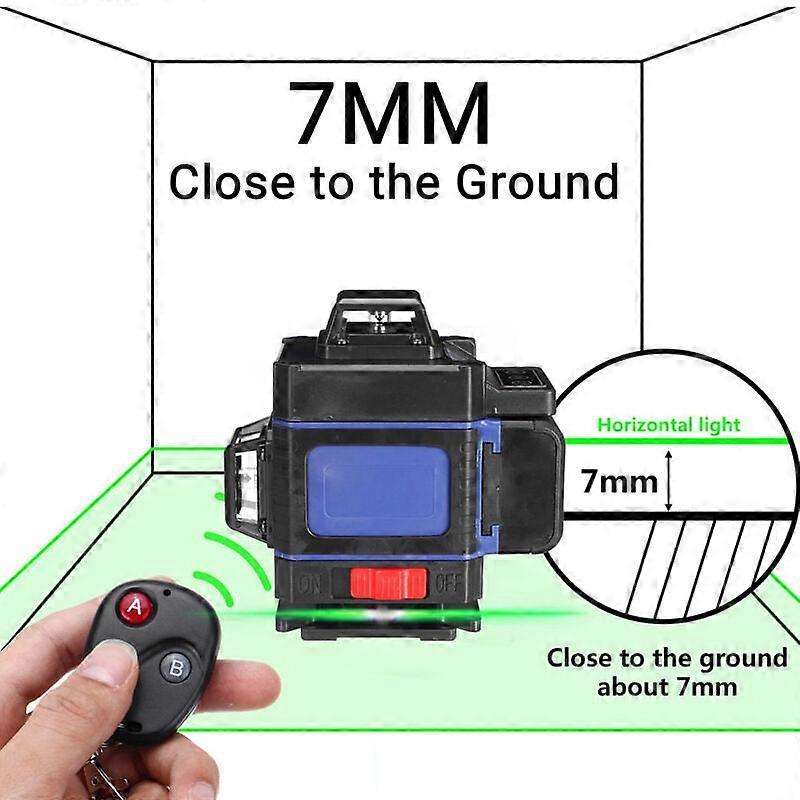4D Laser Level 16 Lines Green Light 360 Auto Cross Leveling Measuring ...