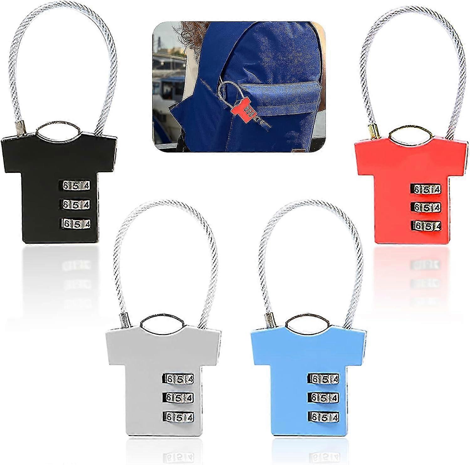 Code Padlock 3 Digits 4 Pieces Airplane Suitcase Padlock Small Code ...