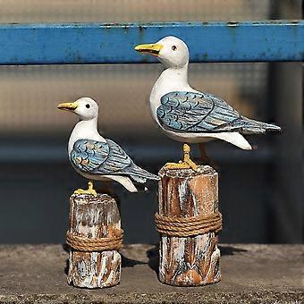 2pcs Seagull Figurines,Seagull Statue Figurine Decor Nautical Statue ...