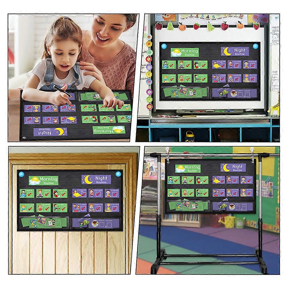 Daily Routine Chart for Toddler 2 in 1 Morning Night Visual Schedule ...
