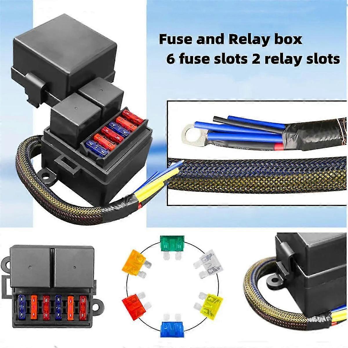Car Marine RV Boat Truck Fuse Relay Box Waterproof Pre Wired Holder ...