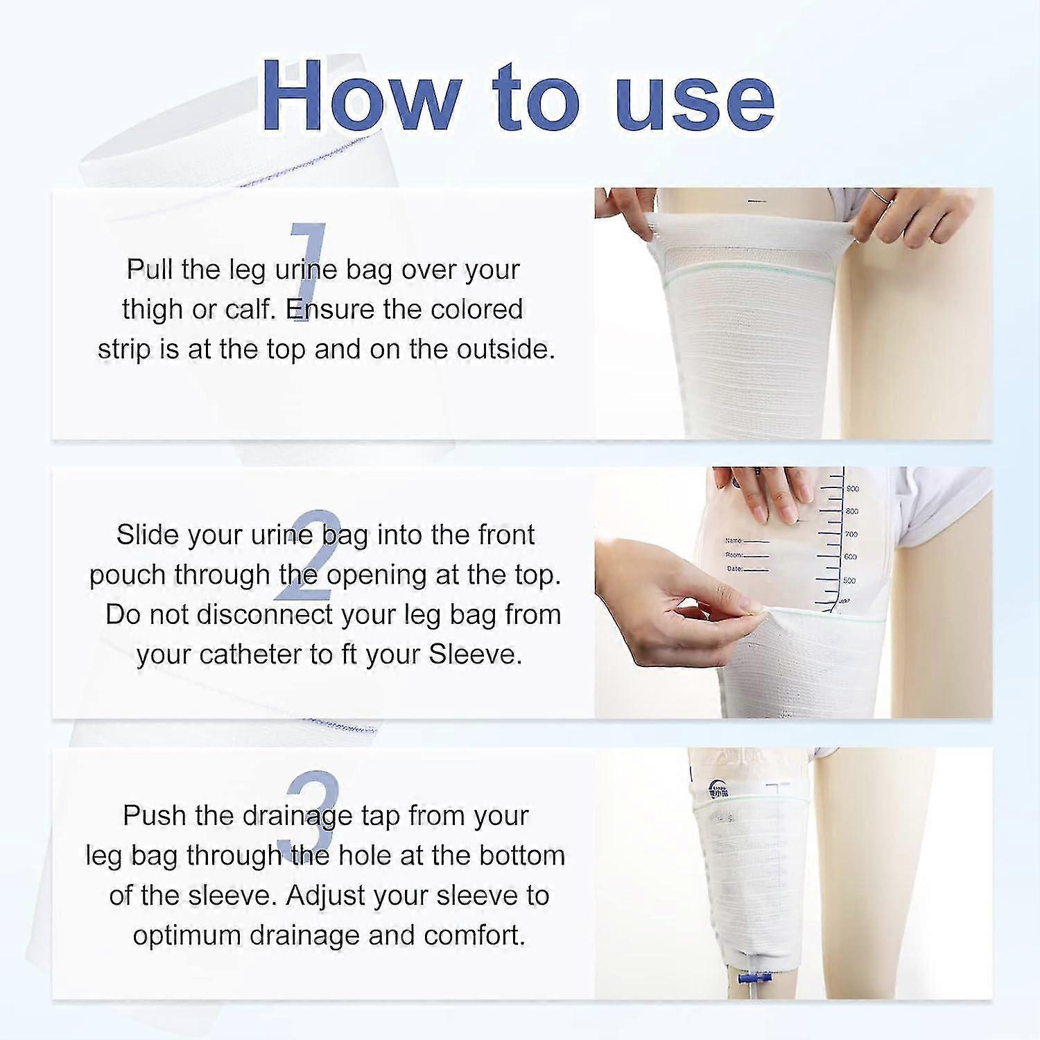 2 PCS Catheter Leg Bag Holder Stay in Place Urine Bags for Legs ...