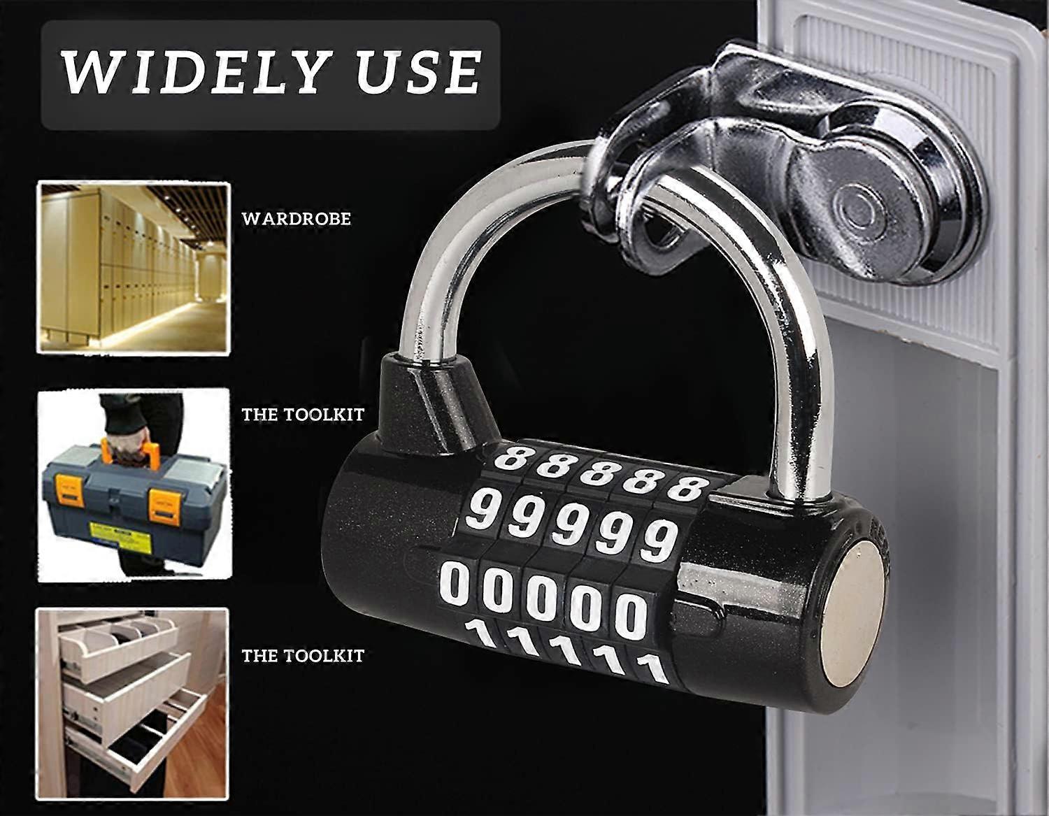 5-position combination lock (2 packs), gym padlock, replaceable ...