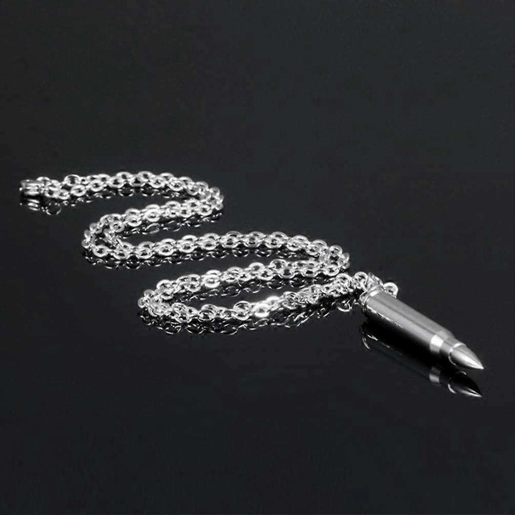 Bullet Necklace Titanium Steel Bullet Pendant Chain Punk Gothic ...