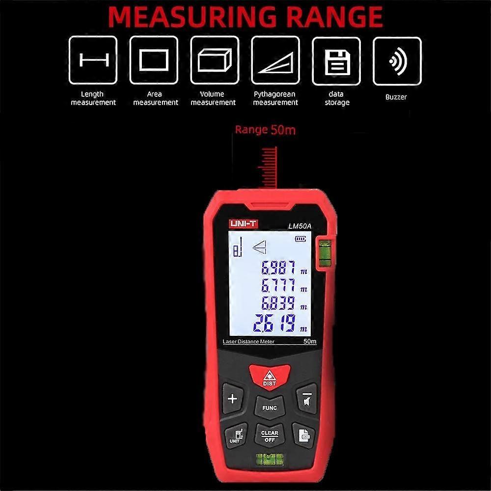 LM50A Laser Distance Meter, 50m Handheld Portable Laser Distance Meter ...