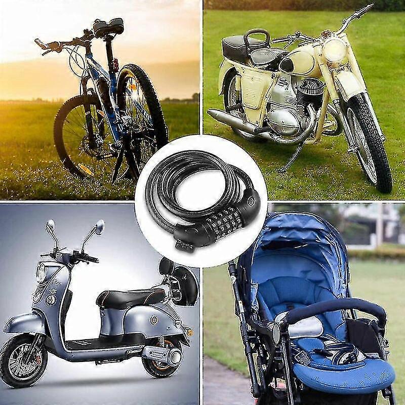 Bike Lock, Bike Lock Long 120cm X 12mm, Cable Lock For Bike Scooter ...