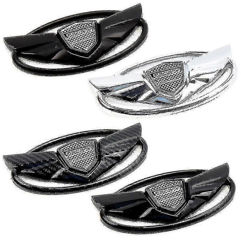 7pc1set 3d Front +rear+steering Wheels Genesis Chrome Wing Logo Badge ...