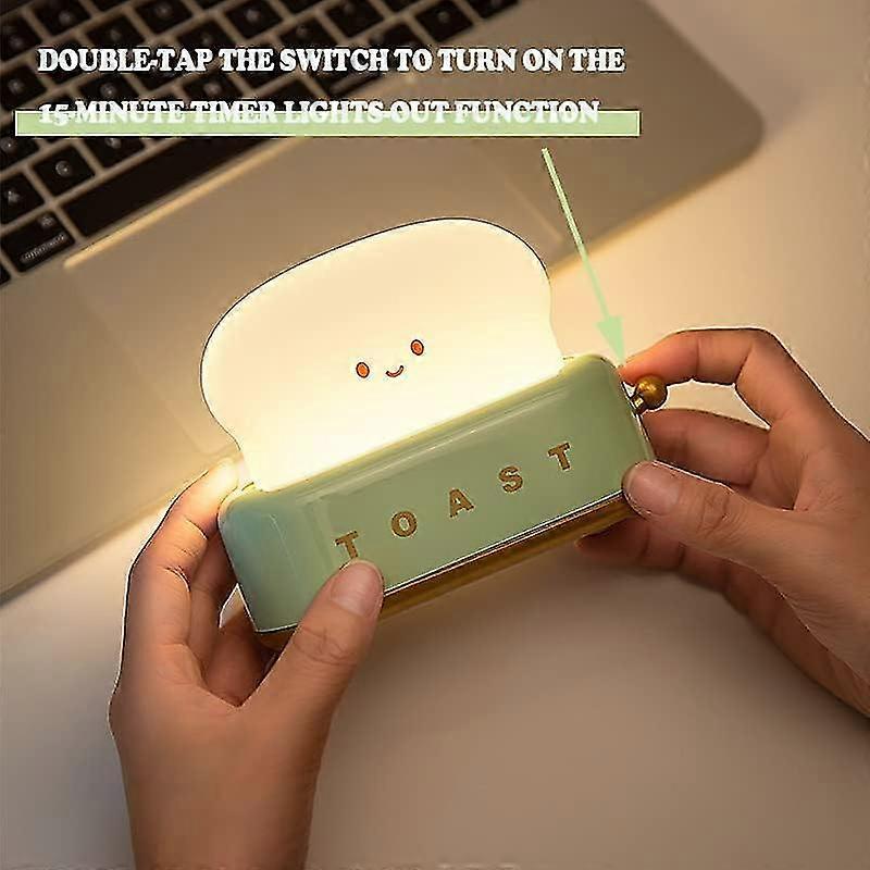 Cute Bread Led Night Light,usb Rechargeable Toast Night Lamp,home Night ...