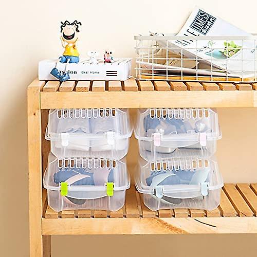 Shoe Boxes, Stackable With Plastic Connectors, Foldable, Transparent ...