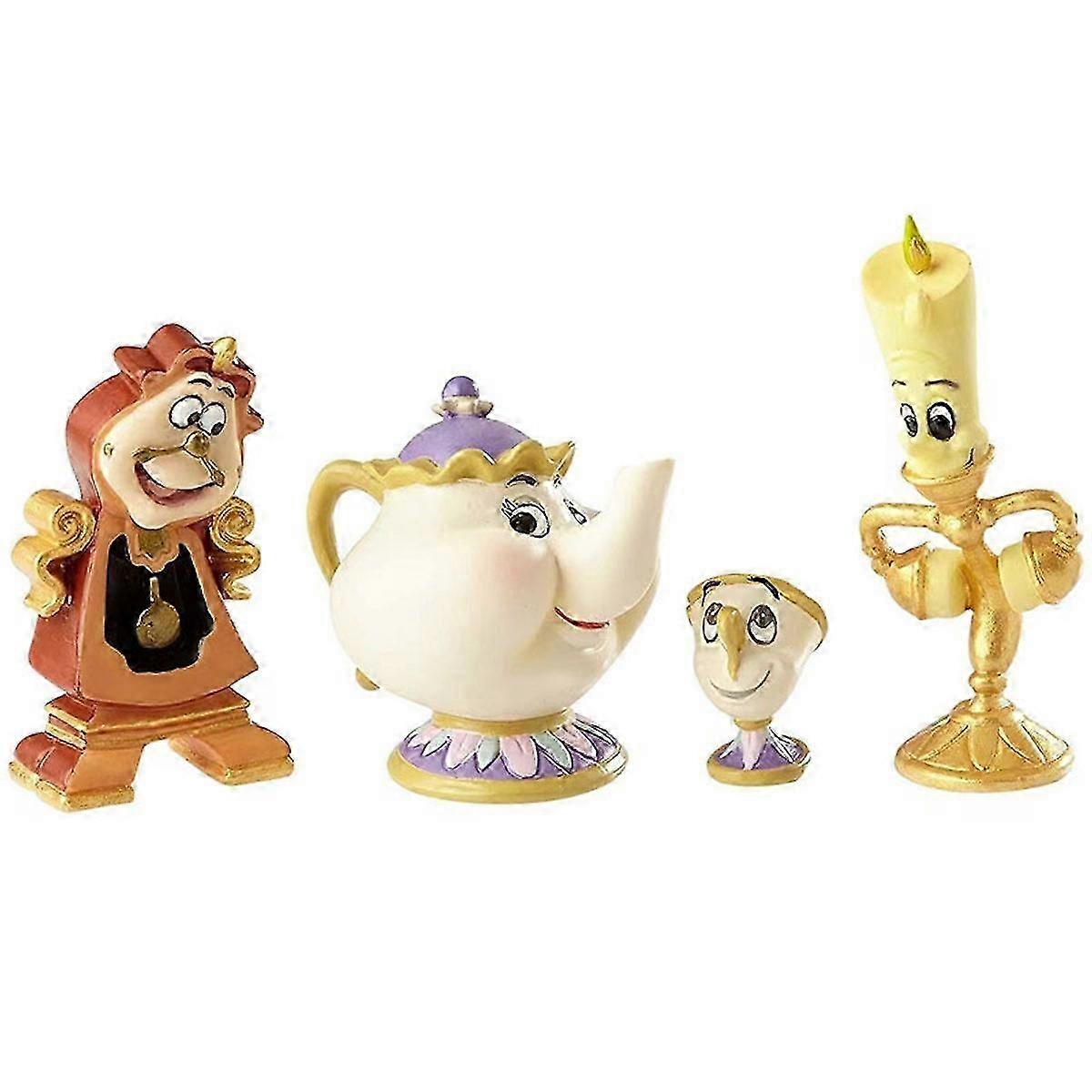 Beauty and the Beast Action Figure Toy 4Pcs/Set Mrs.Potts Lumiere ...