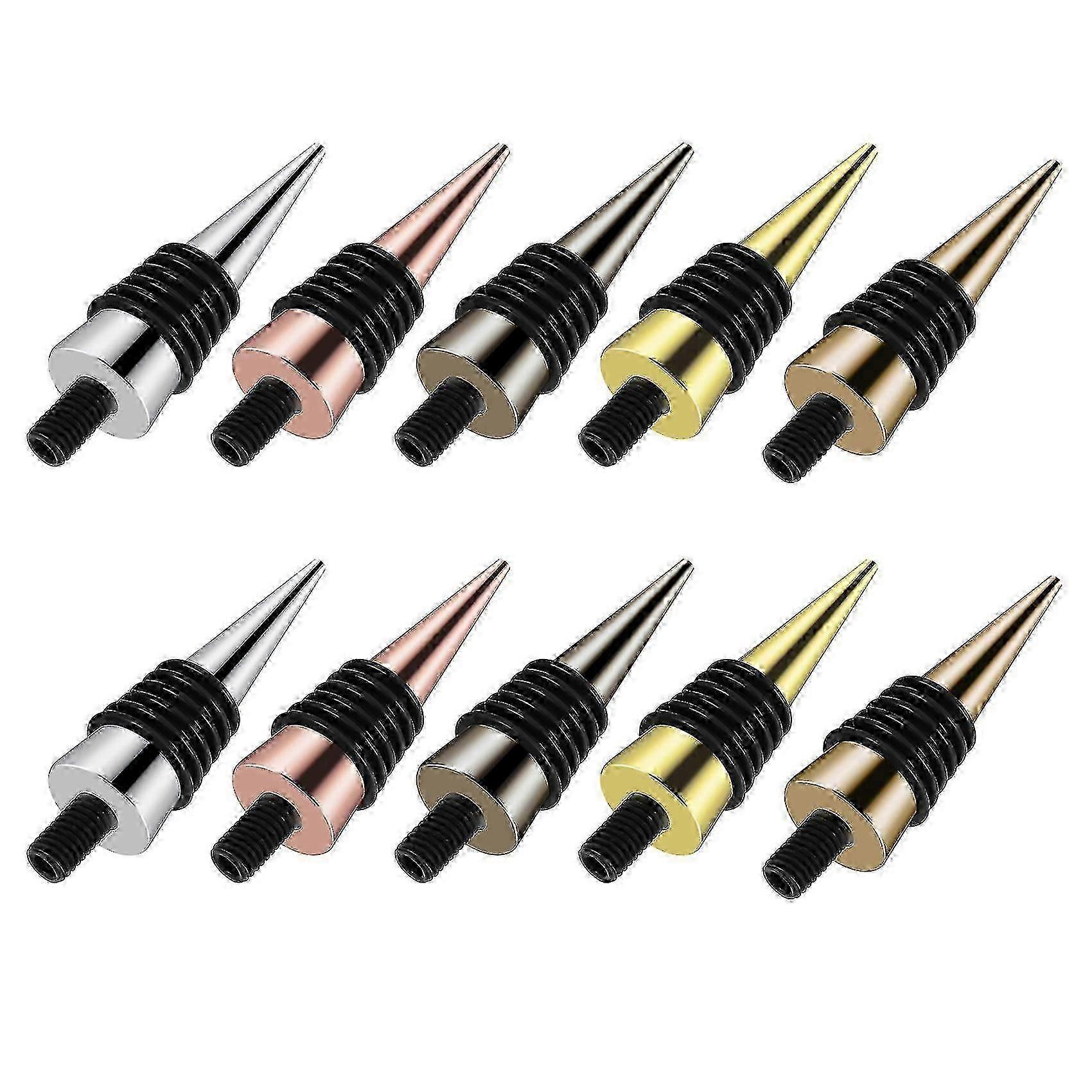 10 Pieces Blank Bottle Stopper with Threaded Post Metal Wine Stopper ...