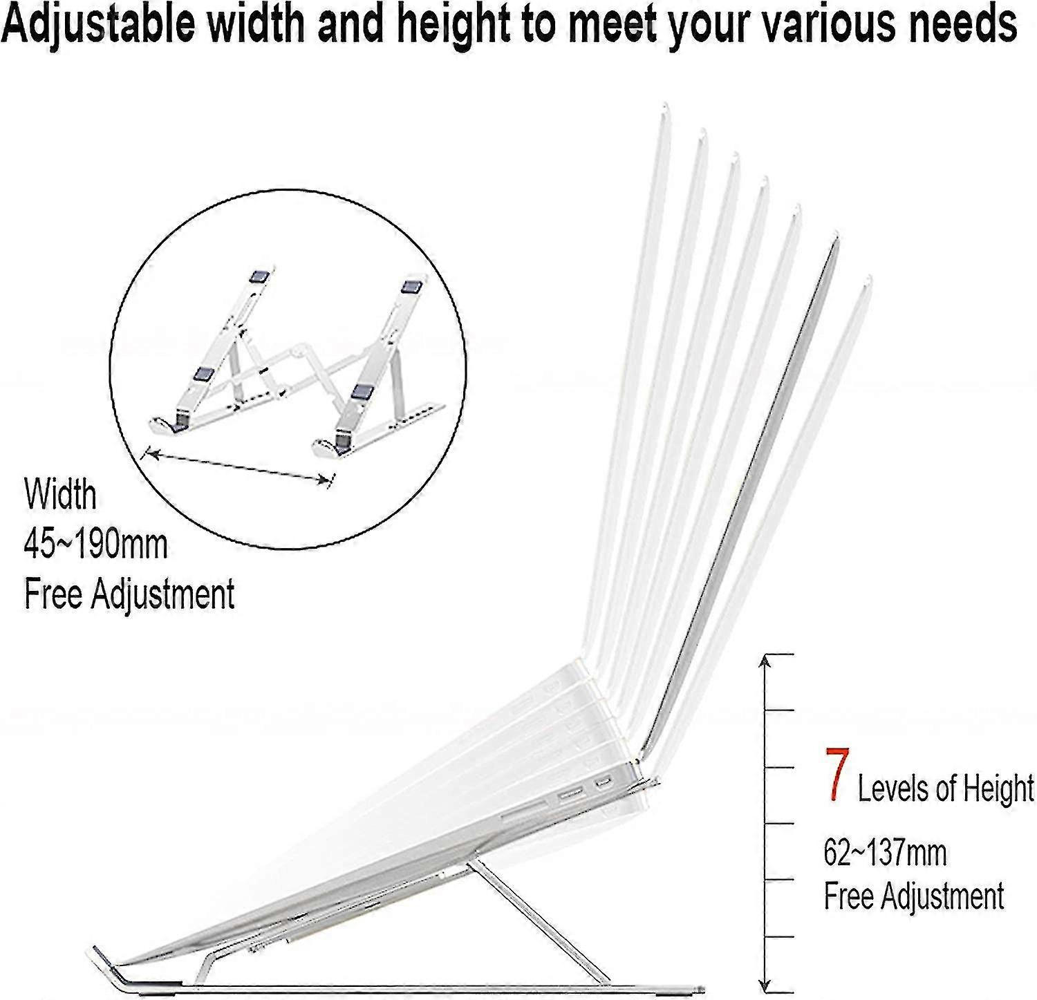 Portable Aluminum Laptop Riser with Foldable Design Ventilated Cooling ...