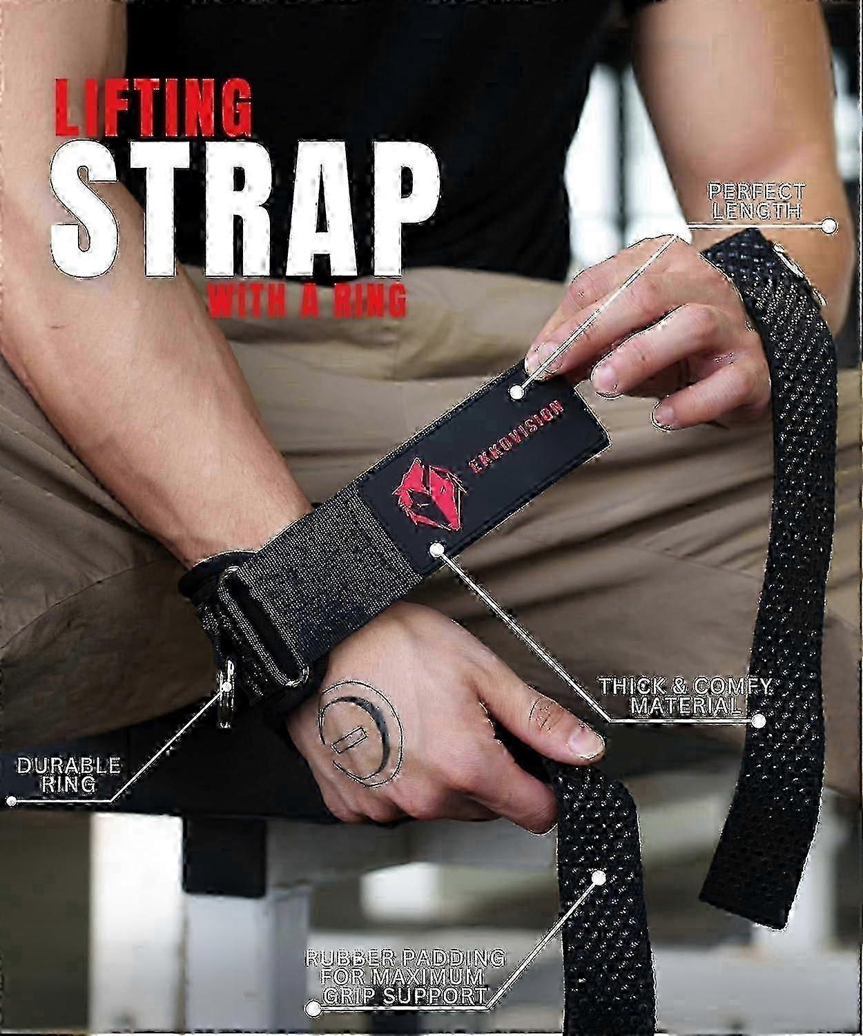 Ekko Weight Lifting Straps for Men Wrist Support Thick Comfortable Gym ...