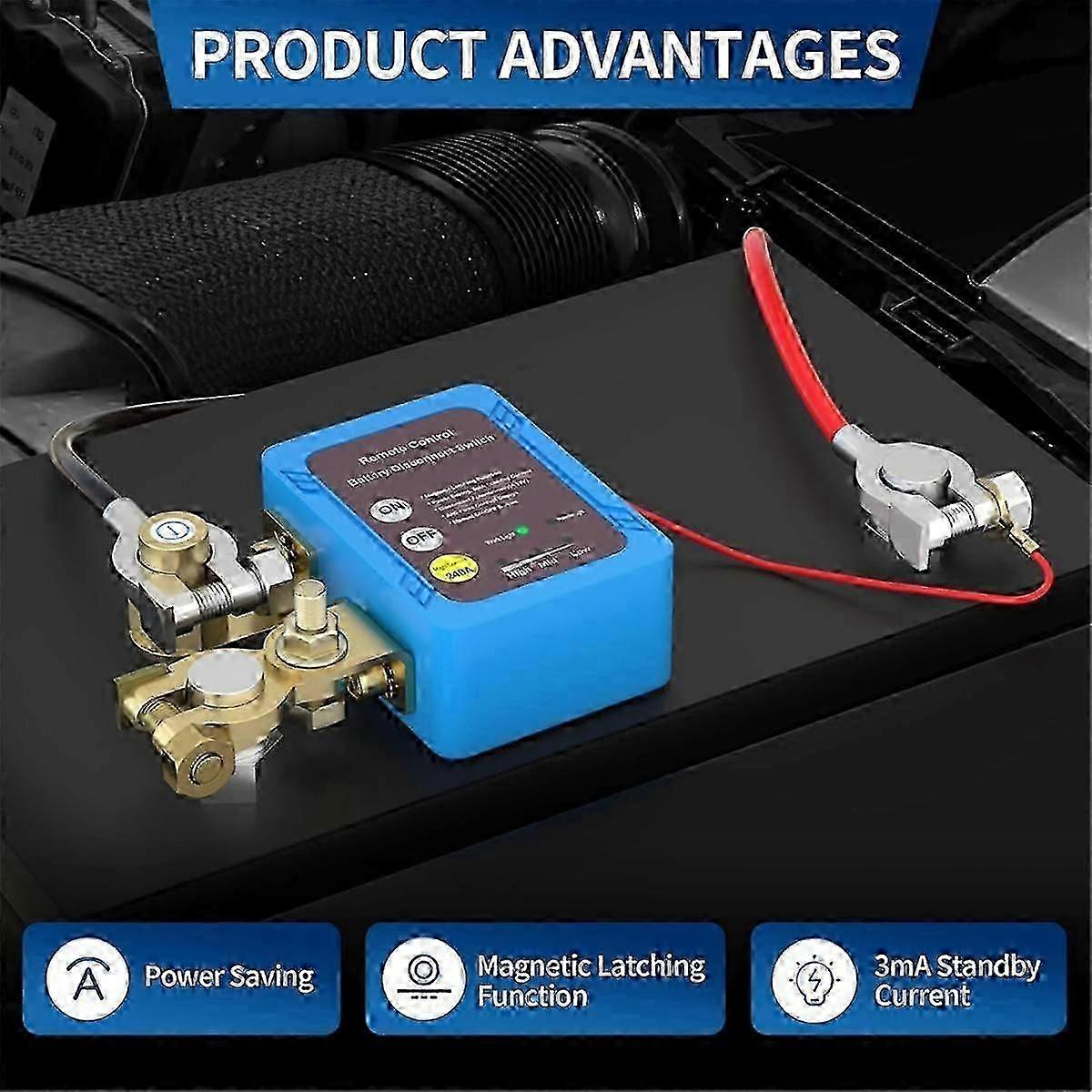 12V 240A Remote Battery Disconnect Switch, Automatic Power Off Switch ...