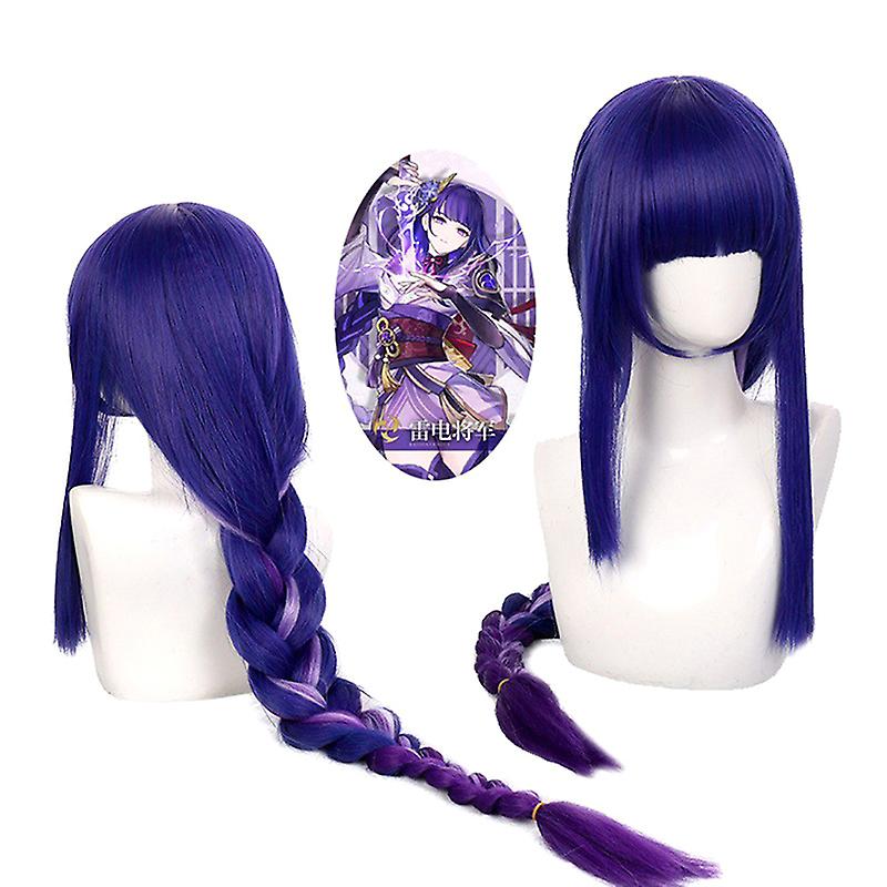 Game Genshin Impact Raiden Shogun Baal Wigs Cosplay Long Gradient ...