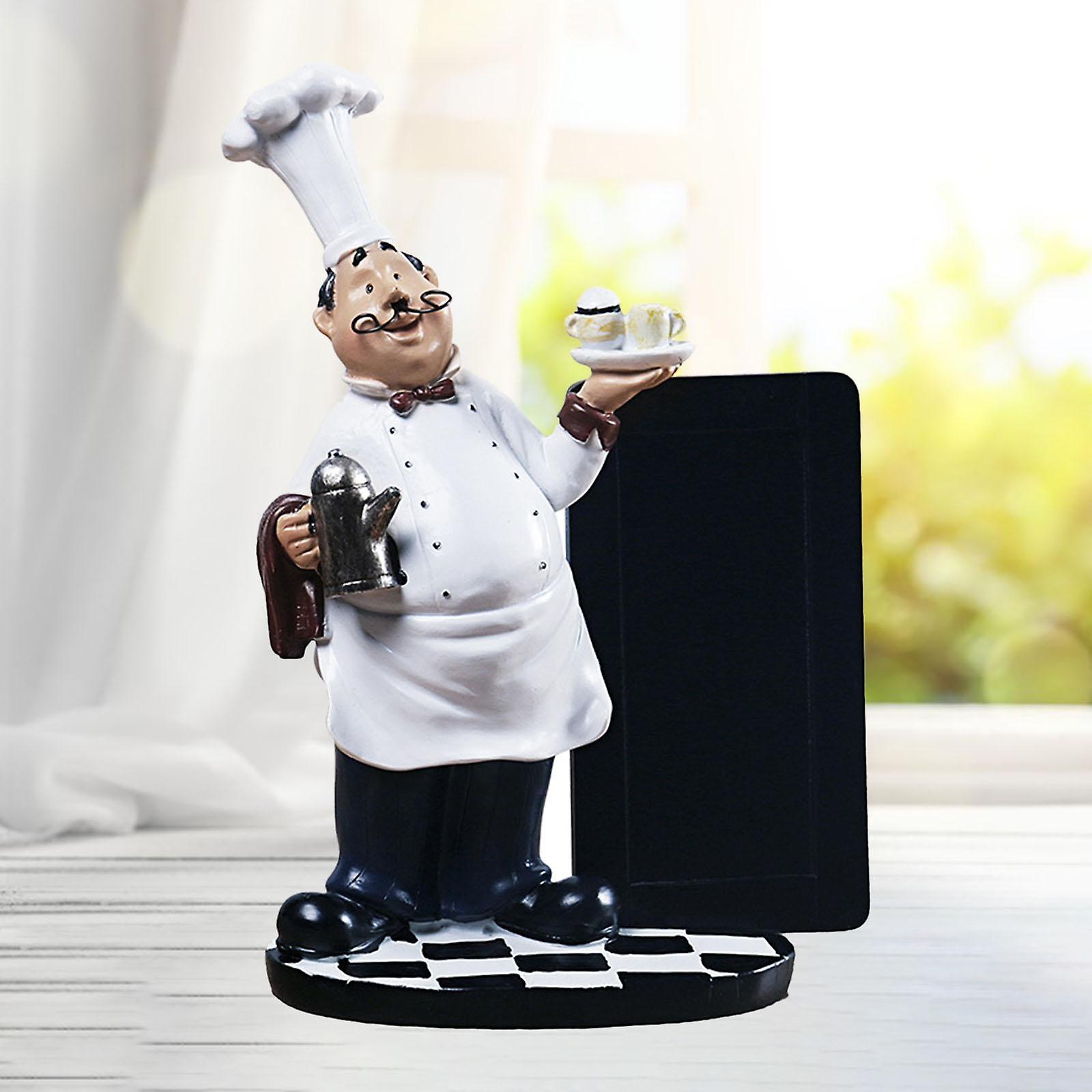 Resin Chef Figurine for Kitchen Tabletop Decoration Cook Coffee ...