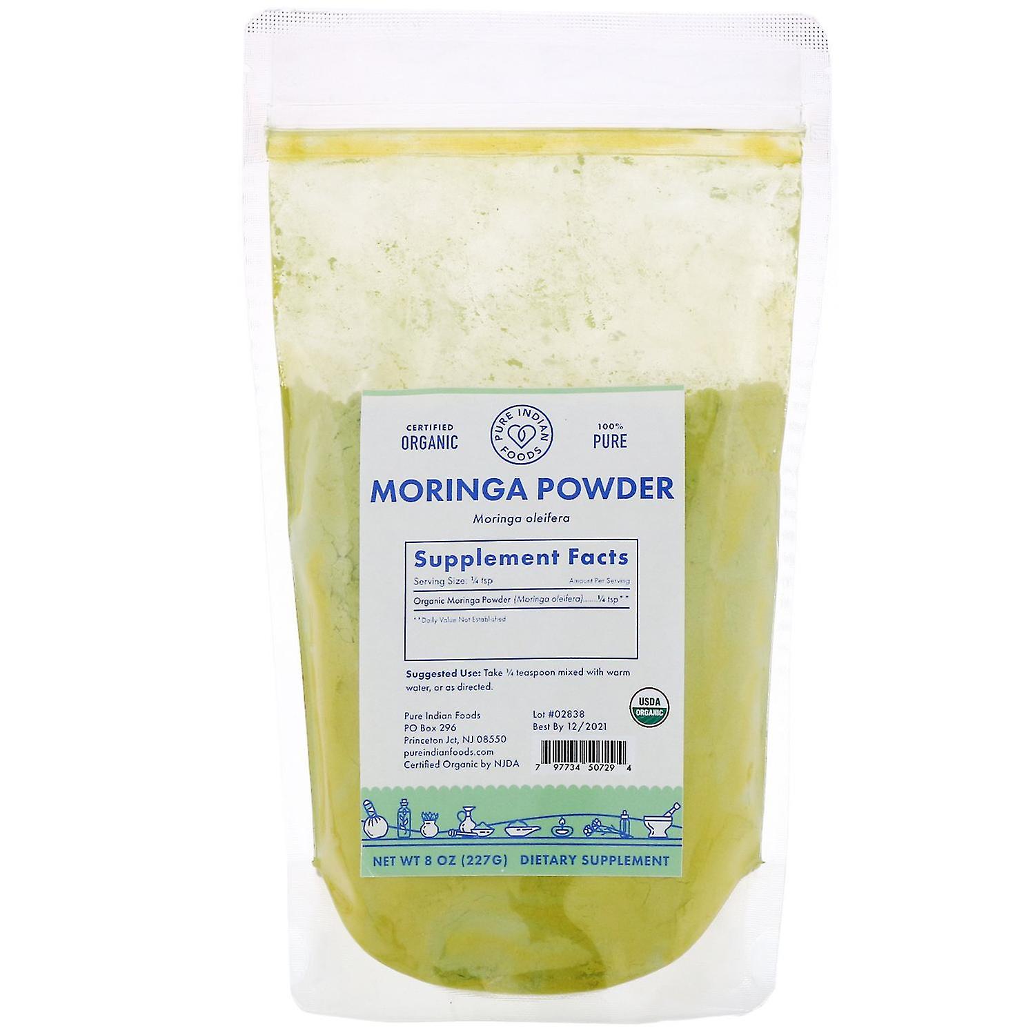 Pure Indian Foods, Organic Moringa Powder, 8 oz (227 g) | Fruugo UK