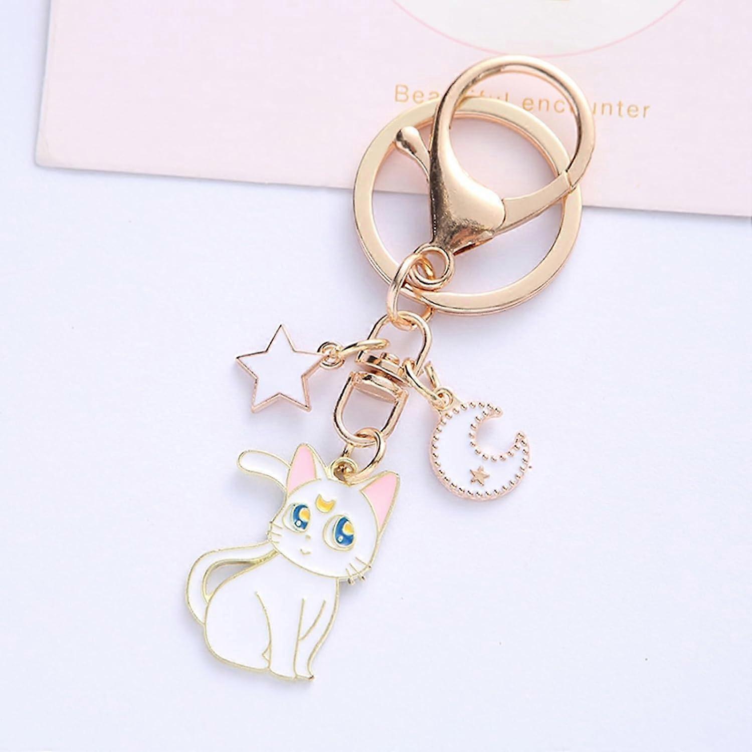 2PCS Sailor Moon Keychains, Cartoon Cute Magical Cat Keychain, Anime ...