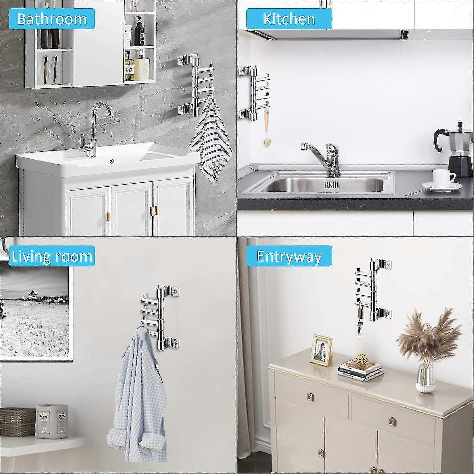 2024 Rotating Coat Hooks For Hanging With 4 Swivel Arms,multiple ...