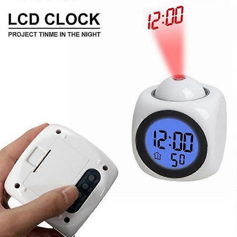 Creative Lcd Digital Projection Laser Alarm Clock Display Voice Report ...