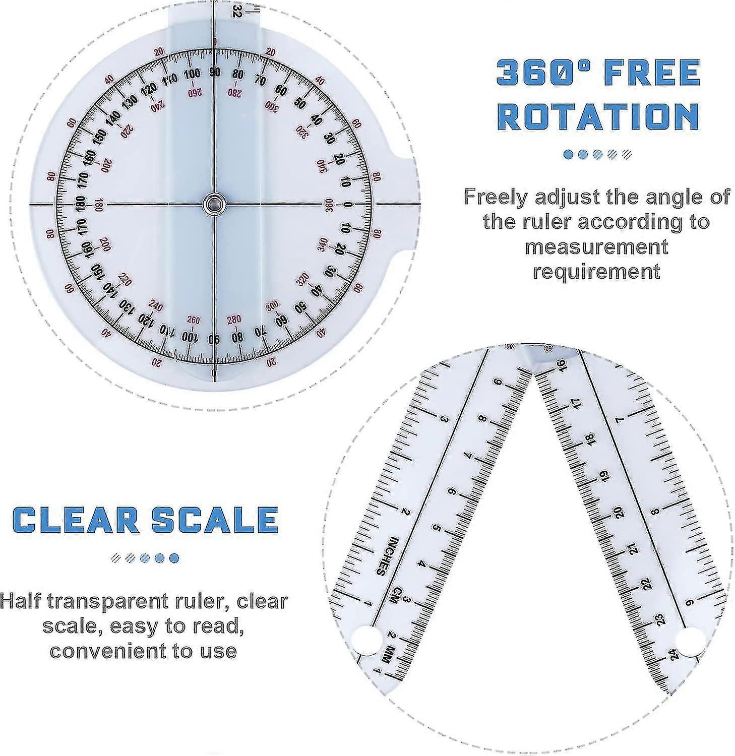 Goniometer Set Finger Goniometer Digital Goniometer Protractor 360 ...