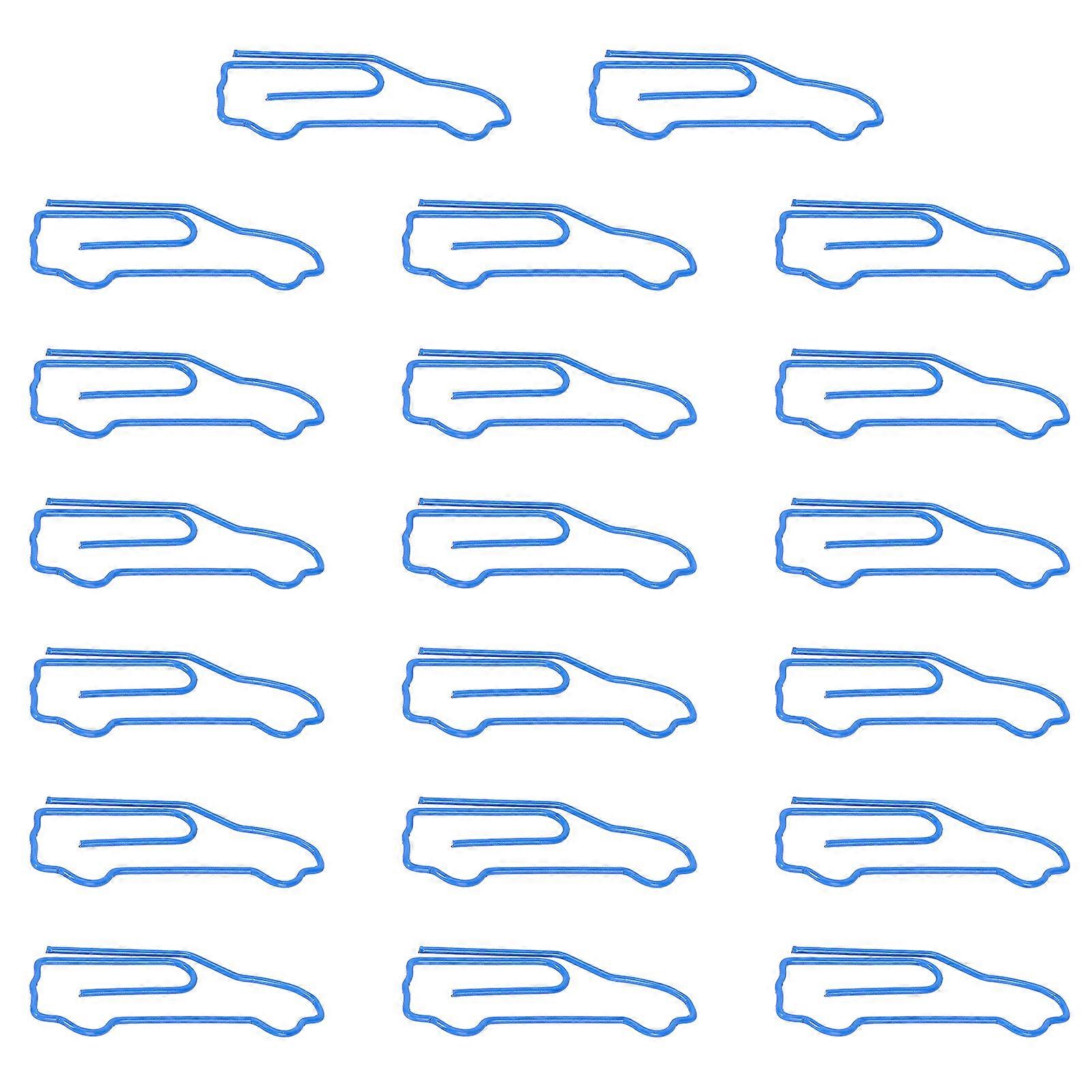 20Pcs Paper Clips Blue Car Paperclip Mini Fun Bookmarks for Office ...