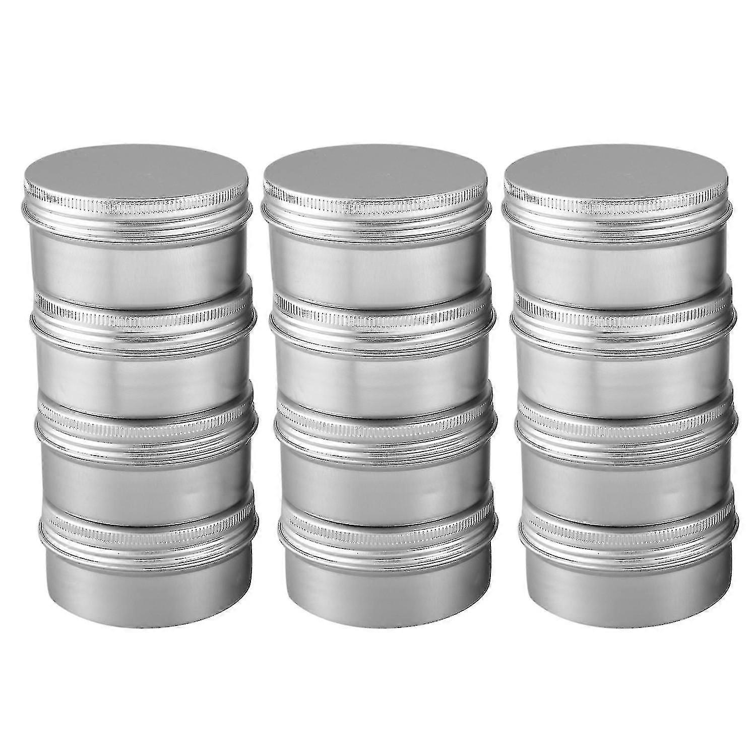 12 Pack 80ml Tins Containers Tea Aluminum Box Round Metal Lip Balm Balm ...
