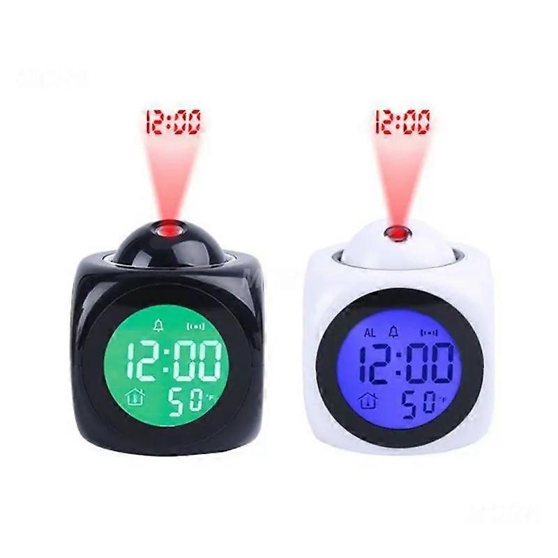 Voice Talking Temperature LED Wall Ceiling Clock Projection Multi ...