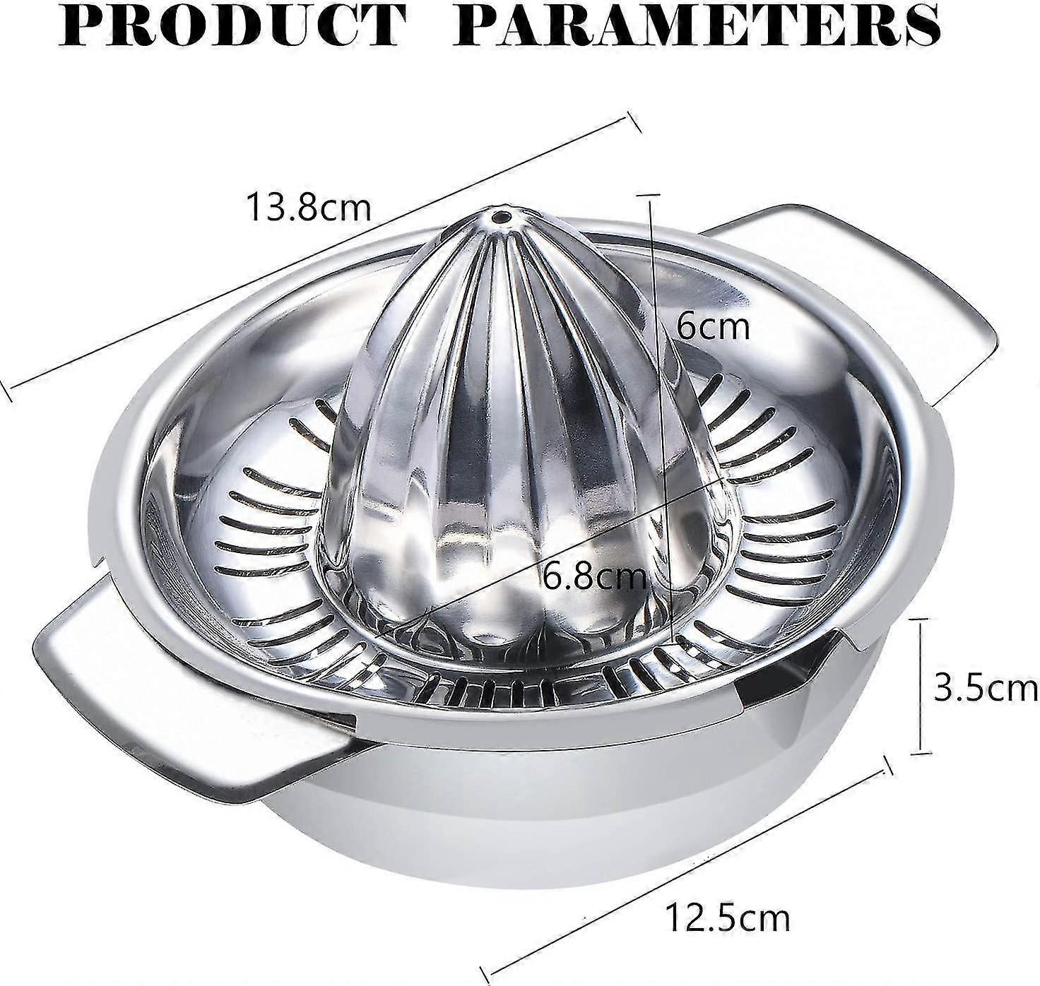 304 Stainless Steel Manual Citrus Juicer With 350ml Container, Heavy Duty Lemon Squeezer Orange ...