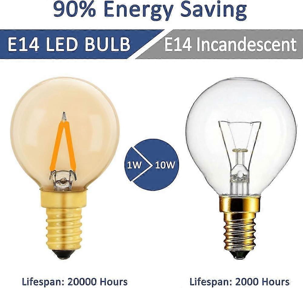 G40 Vintage Mini E14 Led Light Bulb 1w, Amber Edison Replacement E14 Bulb 10w For Decorative ...