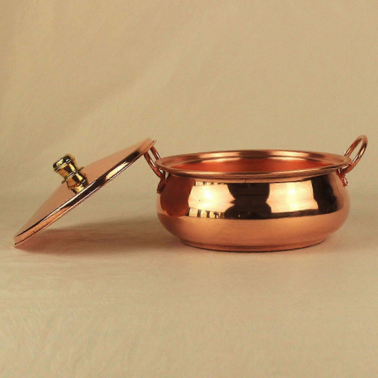 Pure Copper Pot Binaural Pot Cooking Pot with Cover Stew Pan Copper ...