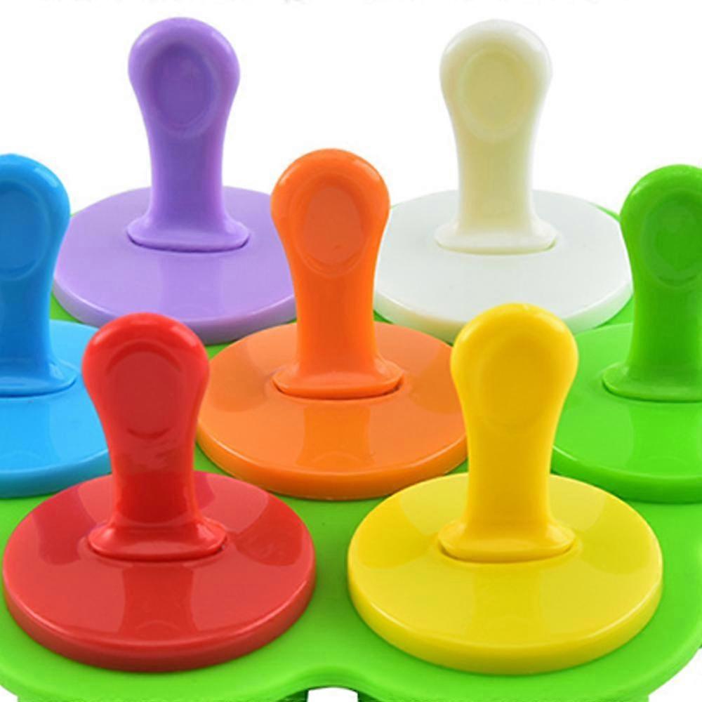 Mini Silicone Popsicle Mold, 7-cavity DIY Ice Pop Mold with Colorful ...