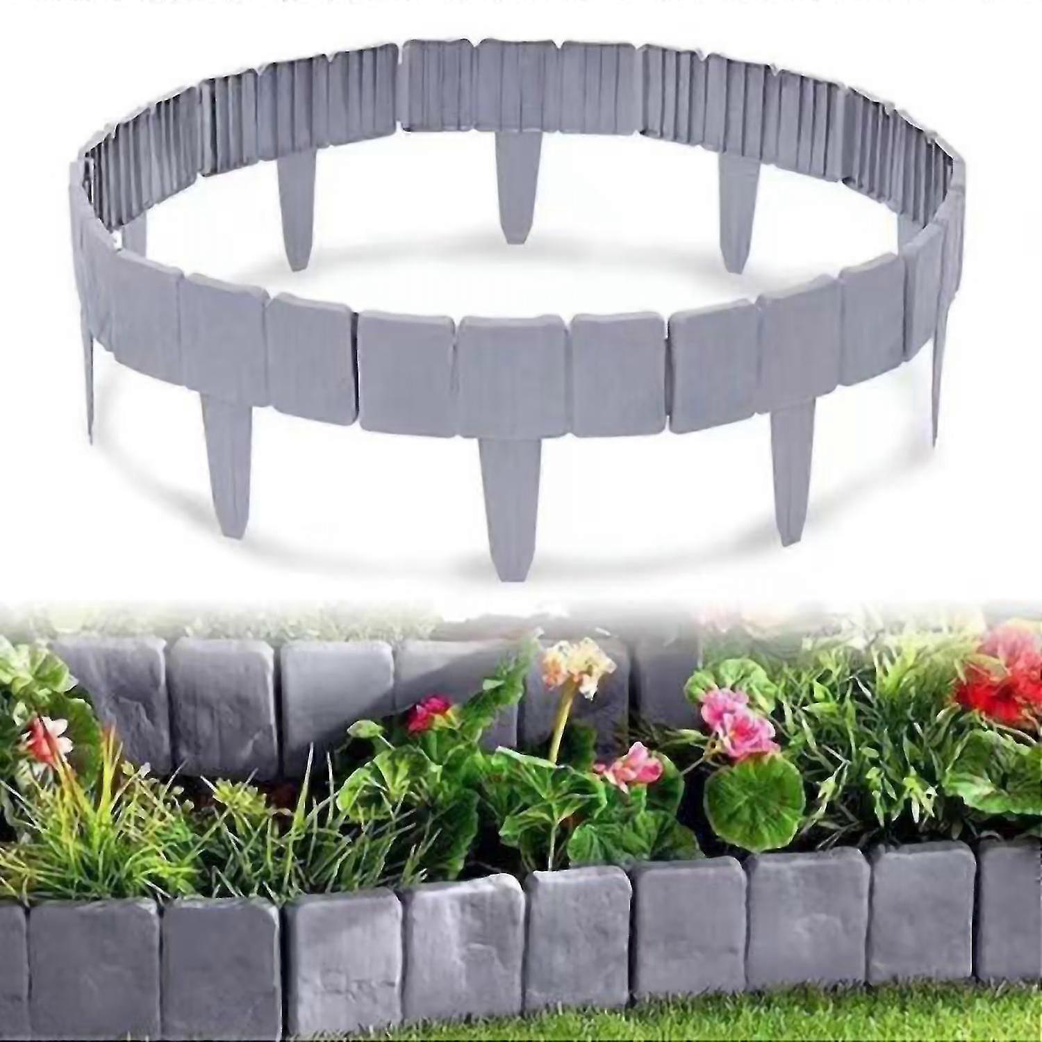 10pcs Garden Edging Border Faux Stone Form Garden Edging Border, Garden ...