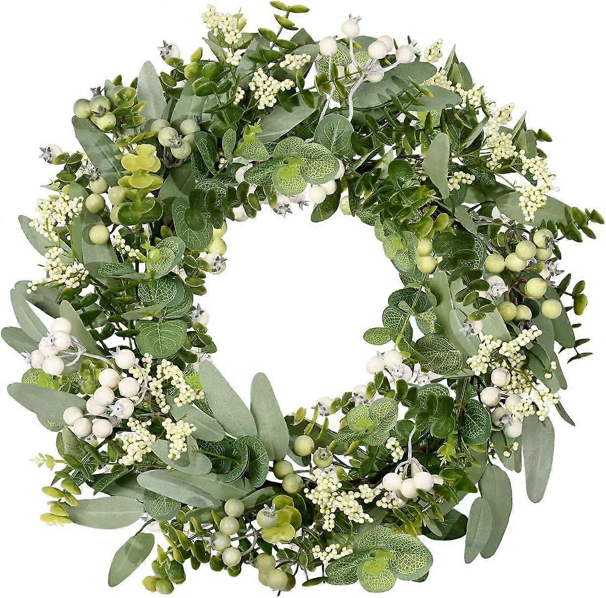 Artificial Spring Summer Greenery Wreaths for Front Door Green ...