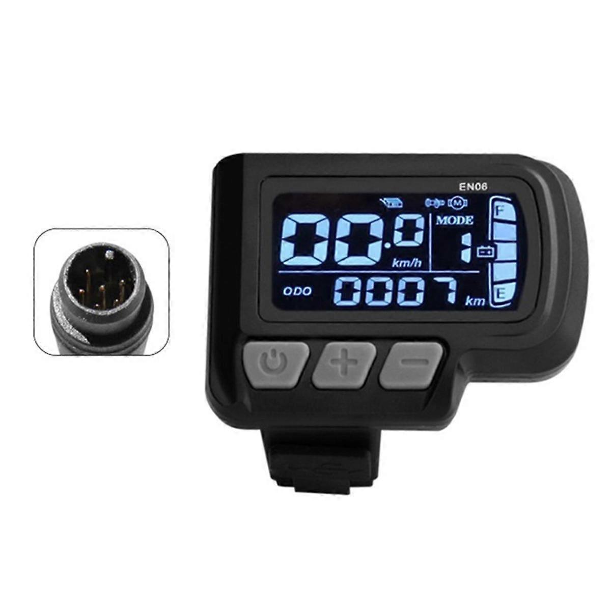 LCD-EN06 Electric Bike LCD Display Meter Dashboard Panel with USB 24V 36V 48V for Mountain Bike ...