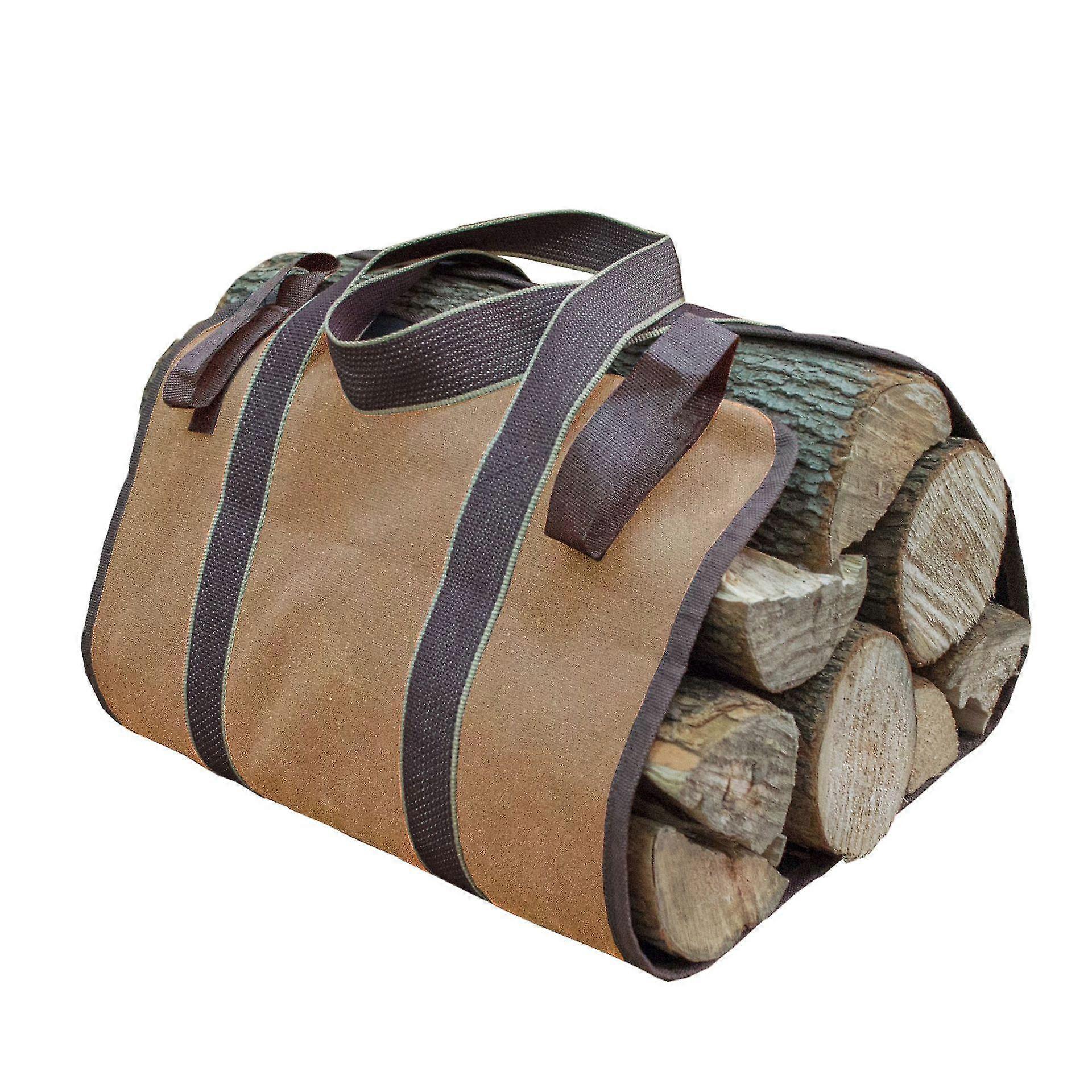 Canvas Log Tote Bag Indoor Firewood Tote Bag Holder Portable Canvas ...