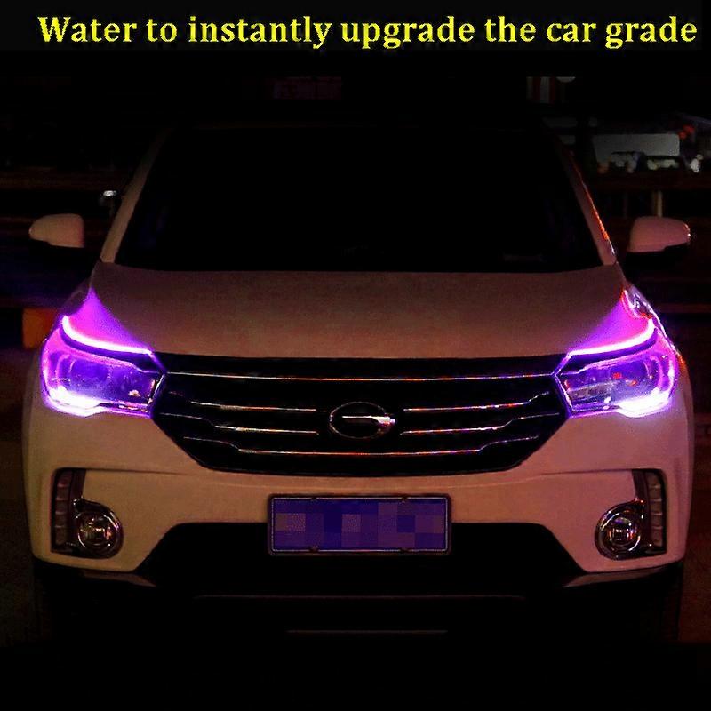 2Pcs RGB Flowing DRL LED Strip Turn Signal Lamp APP Remote RGB Flexible ...