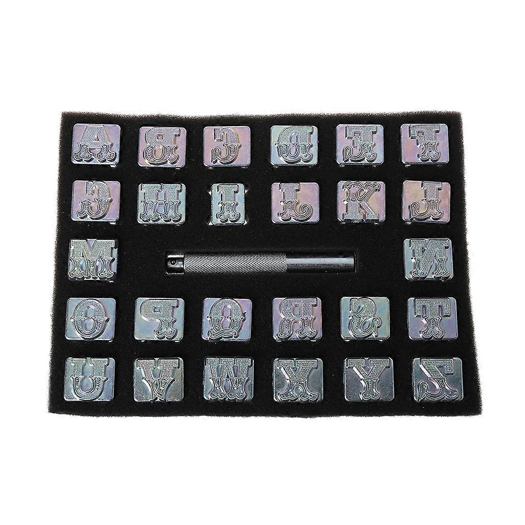 26pcs Steel Alphabet Letter Stamp Punch Set DIY Leather Craft Metal ...