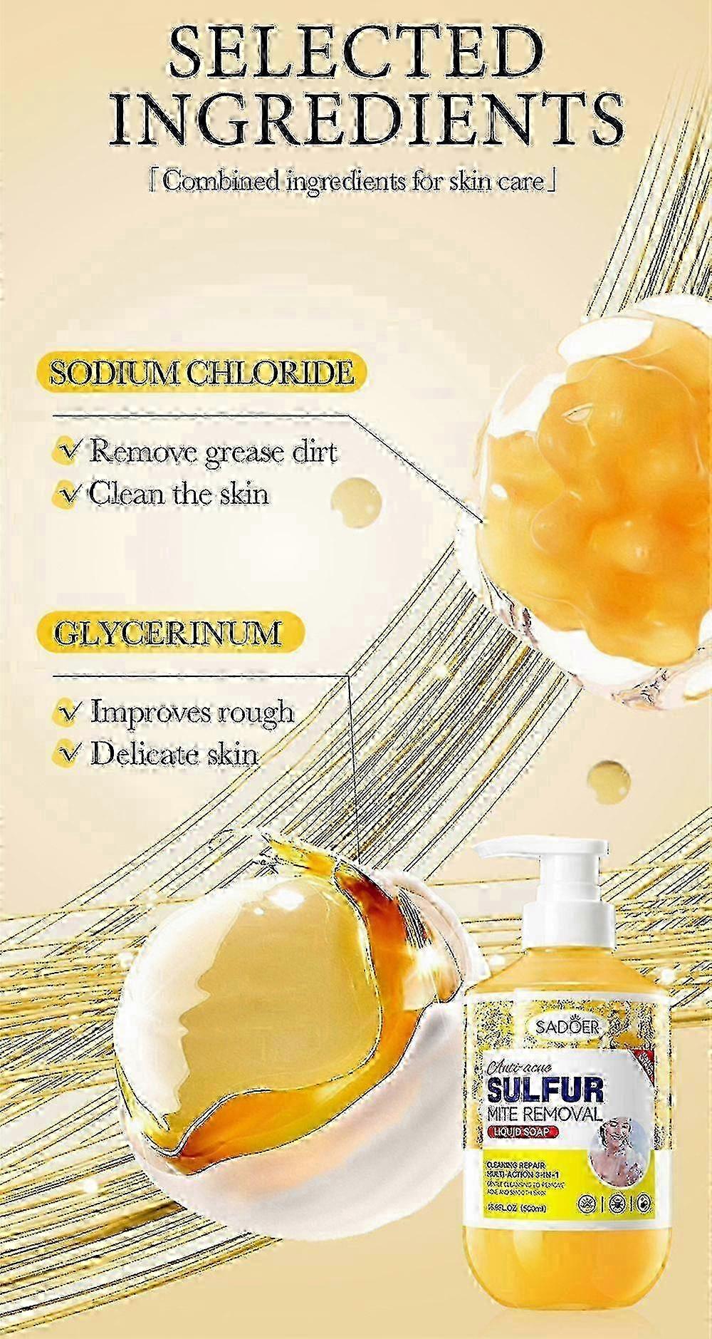 500ml Sterilization Moisturizing Super And Sulfur Shower Gel Scabies ...